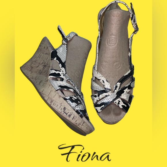 FIONI Clothing | Shoes | Fiona Animal Print Wedge Heels | Poshmark